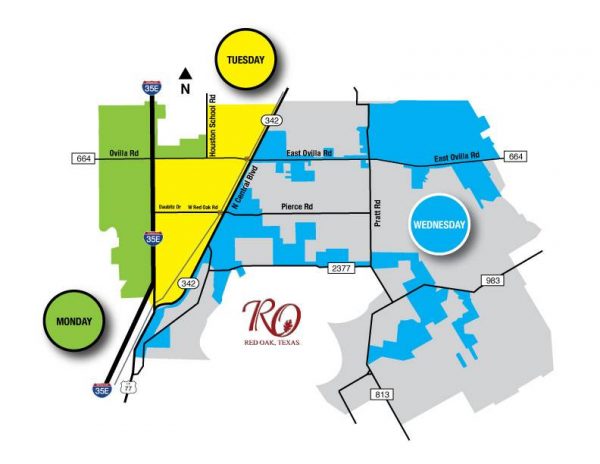 Service Schedule | Red Oak, TX - Official Website